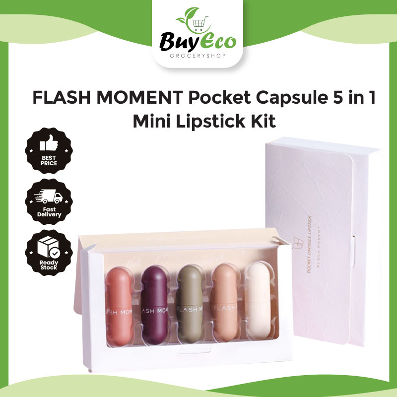 FLASH MOMENT Pocket Capsule 5 in 1 Mini Lipstick Kit | Shopee Malaysia