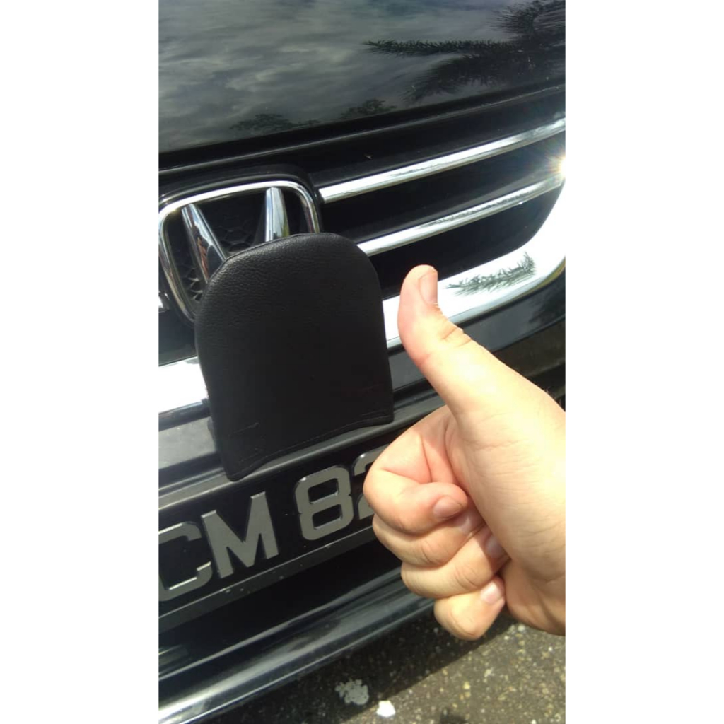 Emblem Big Car Badge Leather Cover Thick with Velcro Holder Sarung ...