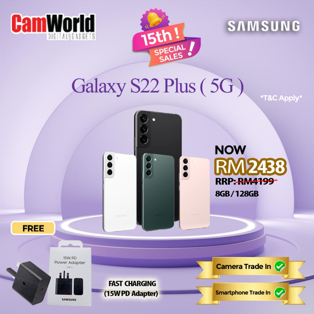 Samsung Galaxy S22+ / S22 Plus 5G ( SM-S906 ) ( 8GB + 128GB ) With 15W ...