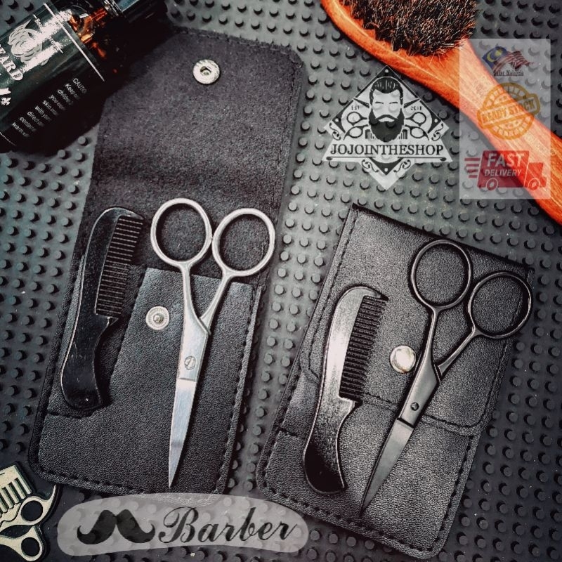 Men' Beard Care Set Hair Scissors and Comb Hair Scissor Moustache Beard ...