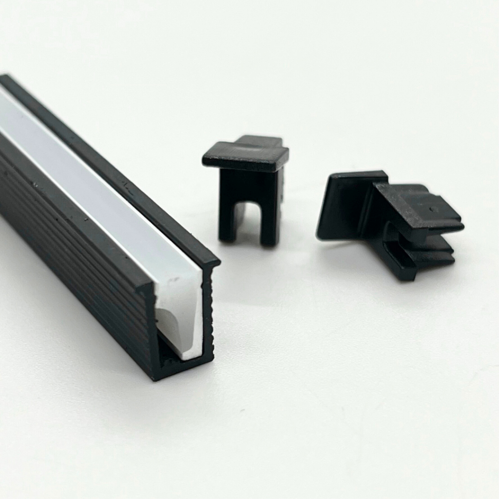Flat Angle Frameless Embedded Black Coated Aluminium LED strip U ...