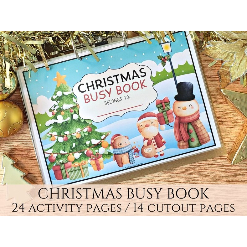 PDF] Christmas Busy Quiet Book Home Learning Kids Printable Montessori ...