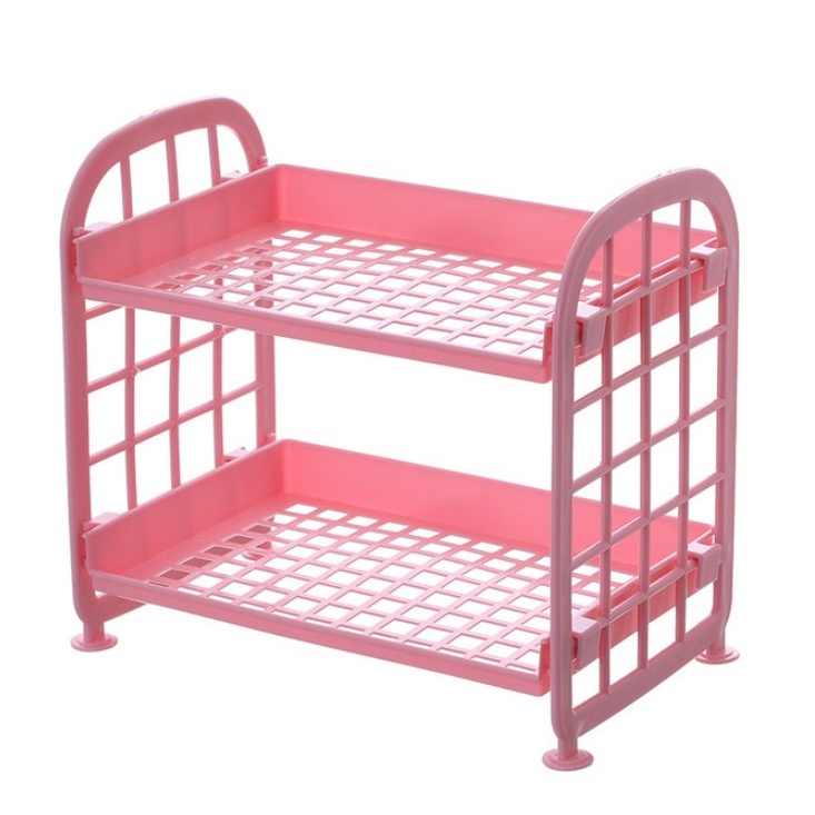 2 Layer Table Top Shelf Mini Stationery Rack Cosmetics Storage Kitchen ...
