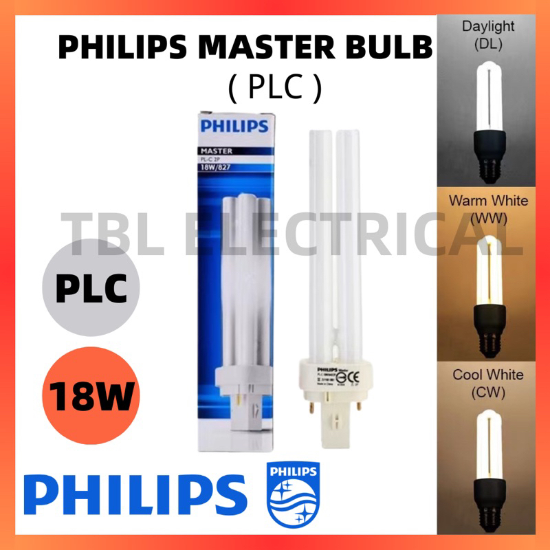 🔥READY STOCK🔥Philips Master PL-C 18W 865/827/840 2P (Daylight/White)/(Warm White)/(Cool White ...