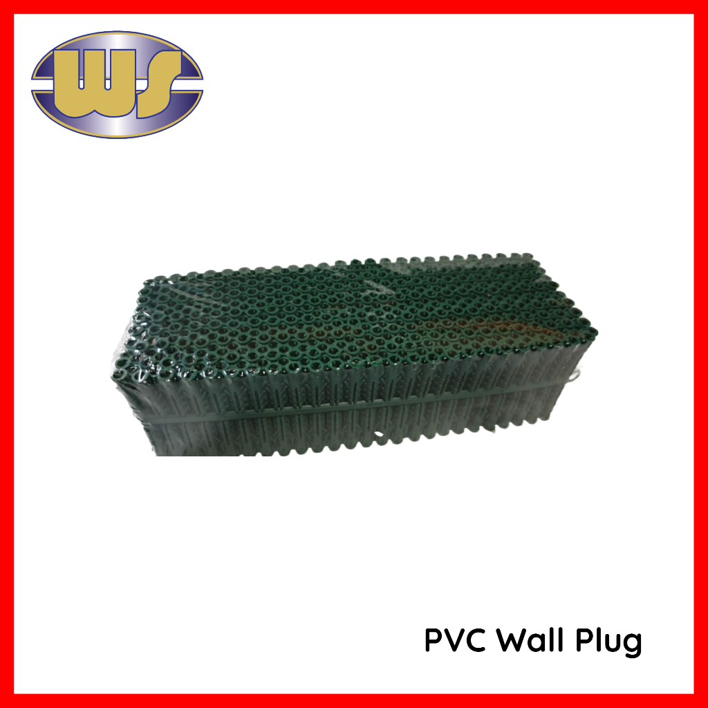 6MM PVC WALL PLUG | GREEN COLOR| PLAK DINDING | 50PCS PER STRIP ...