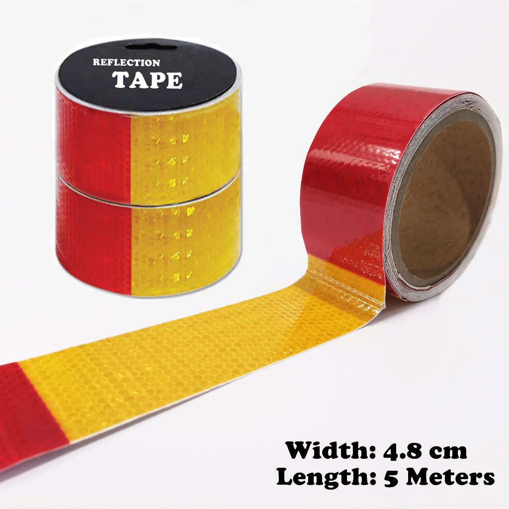 48mm x 5m Reflection Tape Sticker Red Yellow Tape Sticker Safety ...