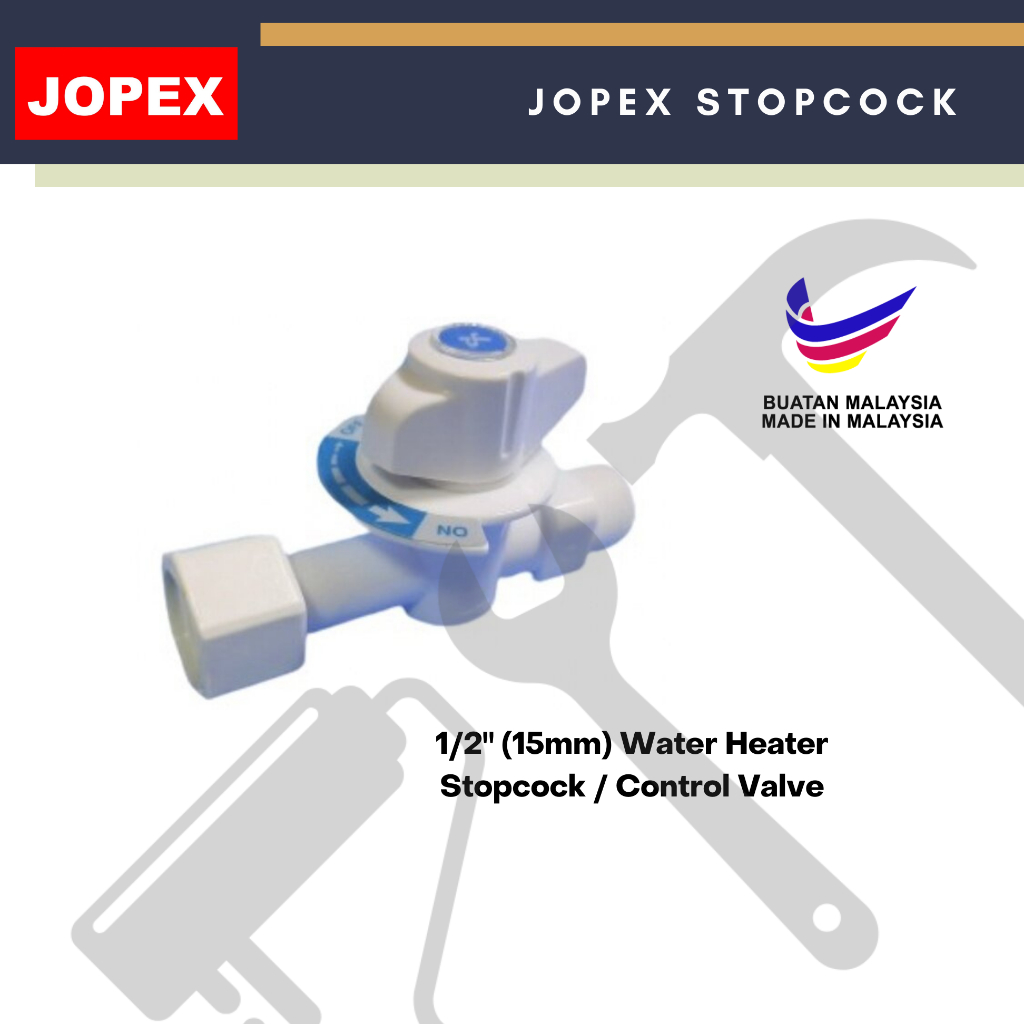 Jopex Water Heater Stopcock | On Off Connector | Male x Female Stopcock ...