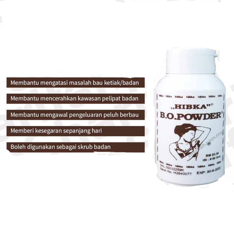 BEDAK @ POWDER 💥 LEGEND HIBKA BOTOL _70g_ ANTI HILANG BAU BADAN💥 ...
