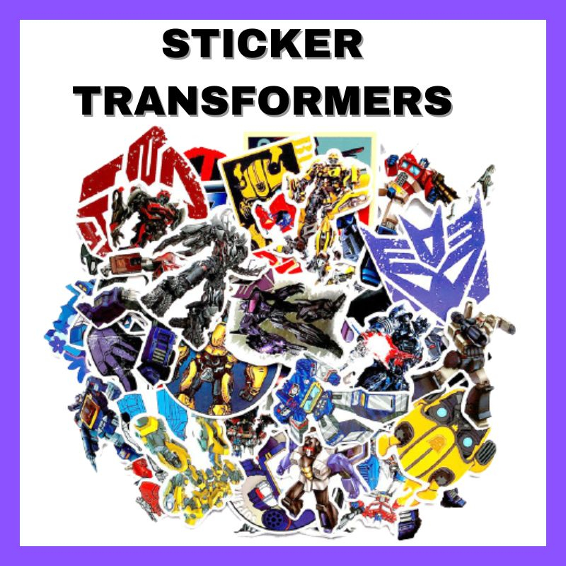 Transformers Stickers 50 Keping Waterproof Sticker Pelekat Mixed Random ...