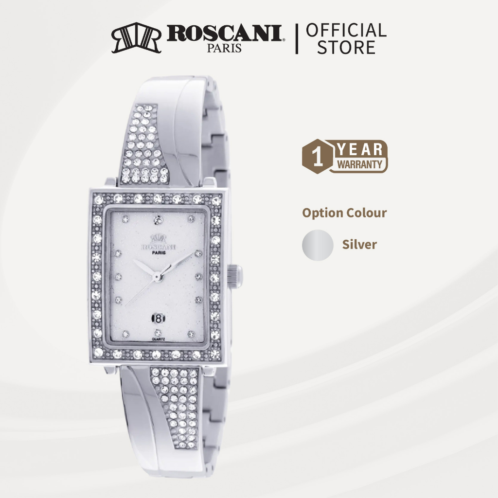 Roscani Mallory E86 Rose Gold Bangle Women Watch - Curve Crystal ...