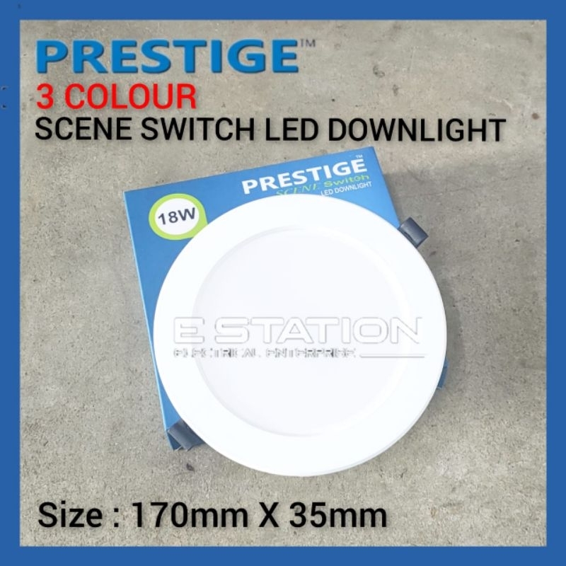 Prestige 3 Colour Led Panel Downlight 6" 18 Watt–Lampu Siling Bulat ...
