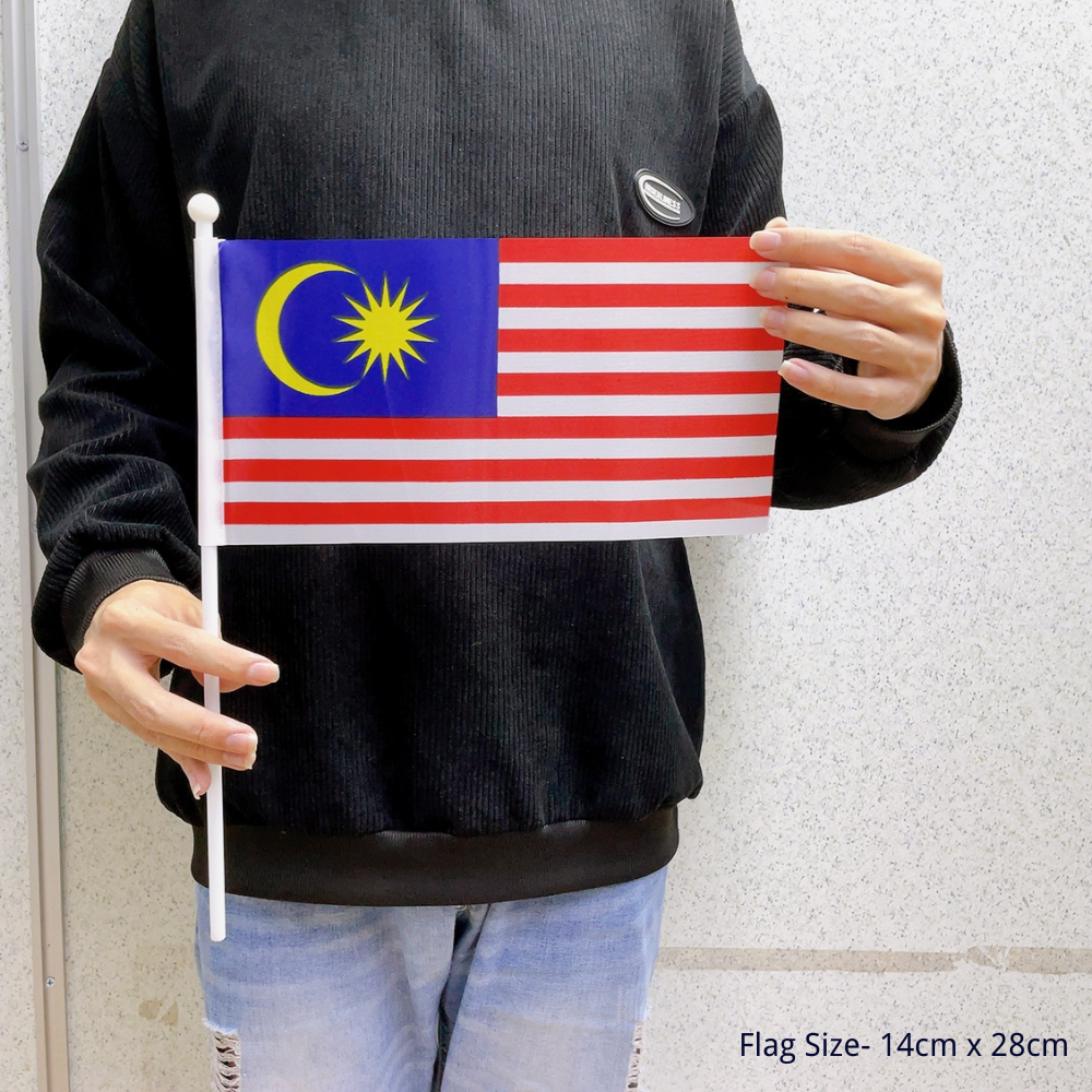 Bendera Malaysia Flag (Polyester) Banting Flag 12pcs Hand Flag 2 Size ...
