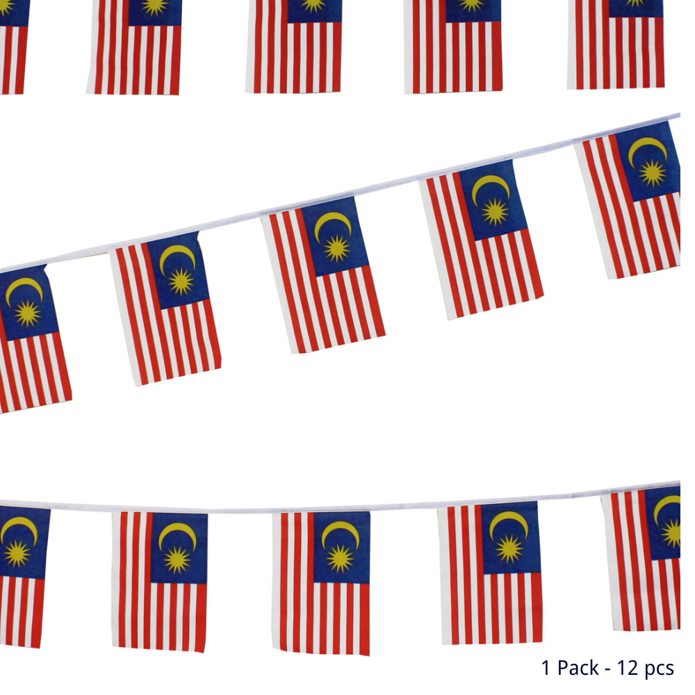 Bendera Malaysia Flag (Polyester) Banting Flag 12pcs Hand Flag 2 Size ...
