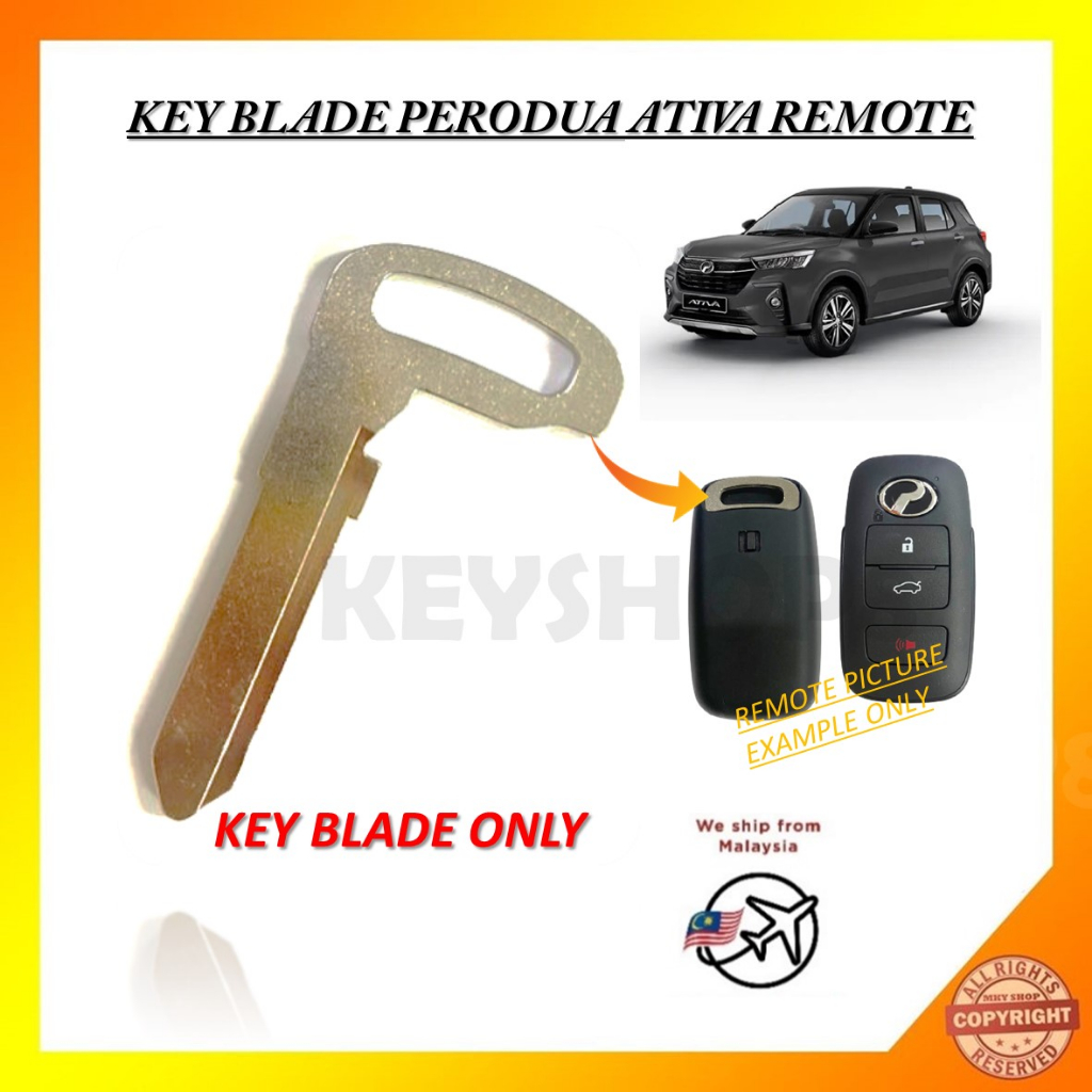 Perodua Ativa Mechanical Emergency Key Blank Price For 1 Unit | Shopee ...