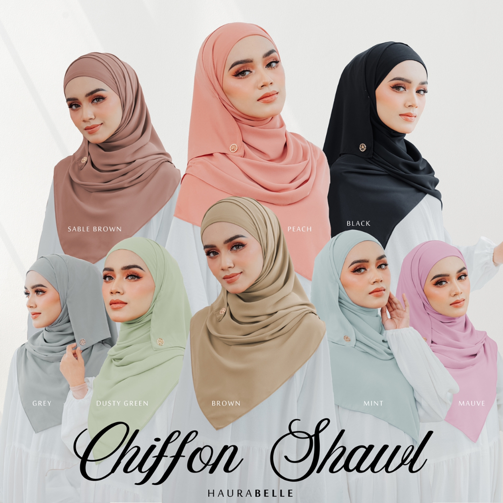 𝐇𝐀𝐔𝐑𝐀𝐁𝐄𝐋𝐋𝐄 CHIFFON SHAWL | Shopee Malaysia