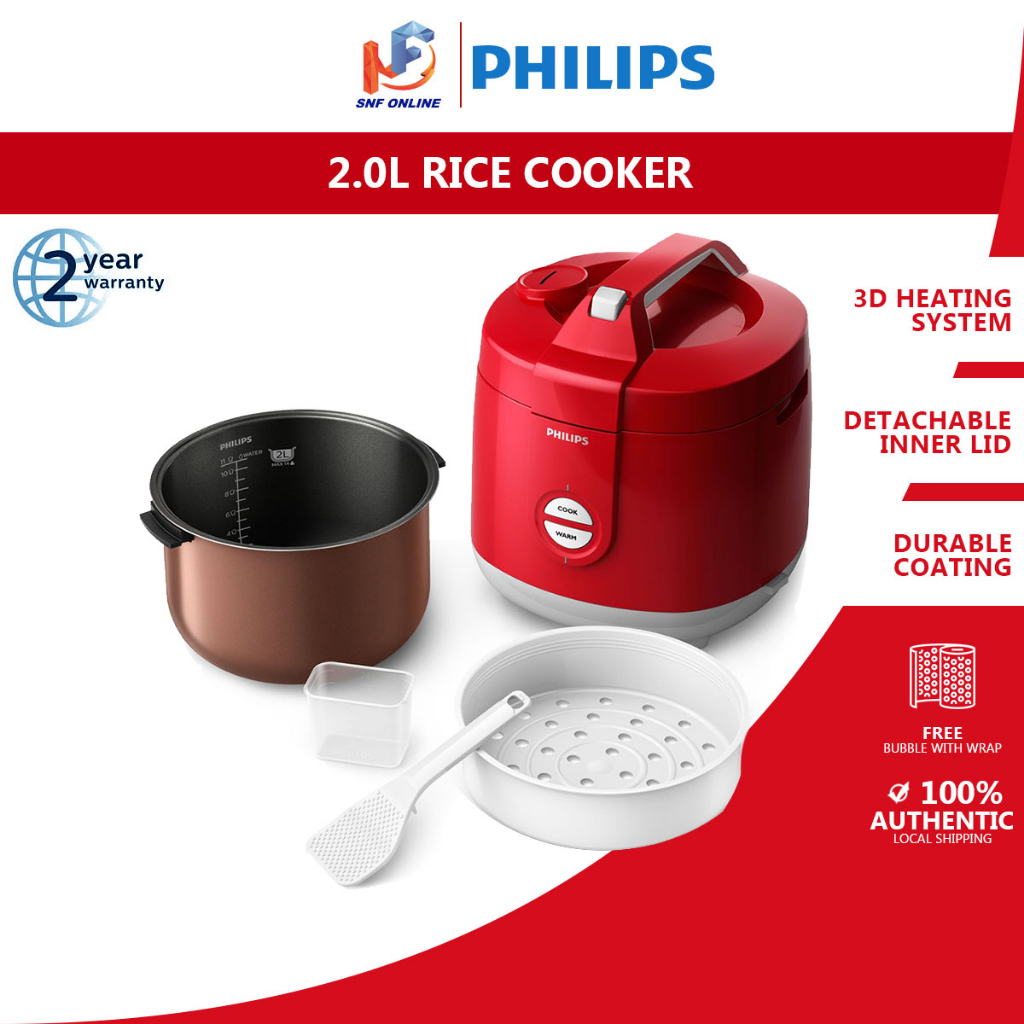 Philips Jar Rice Cooker - Red (2.0L) HD3131/60 | Shopee Malaysia