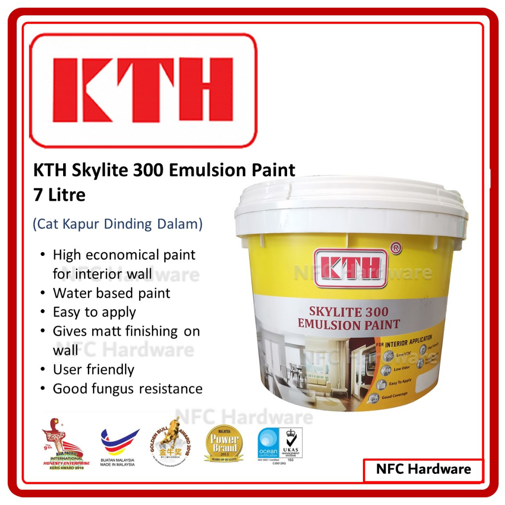 KTH Skylite 300 Emulsion Paint 7 Litre (Cat Kapur Dinding Dalaman ...