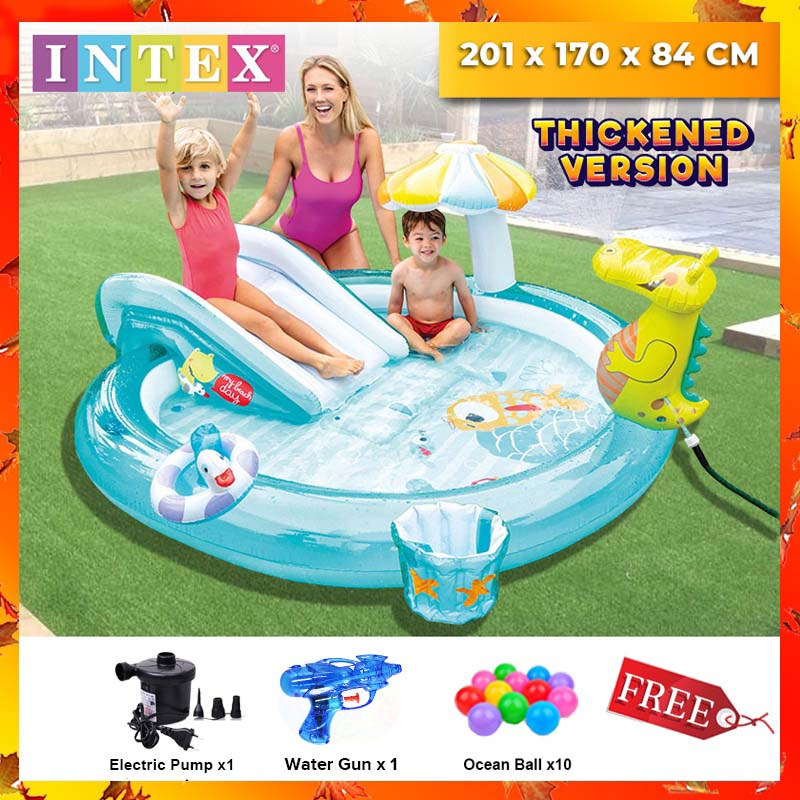 INTEX 57165 Inflatable Crocodile Gator Play Centre Pool Kids Children ...
