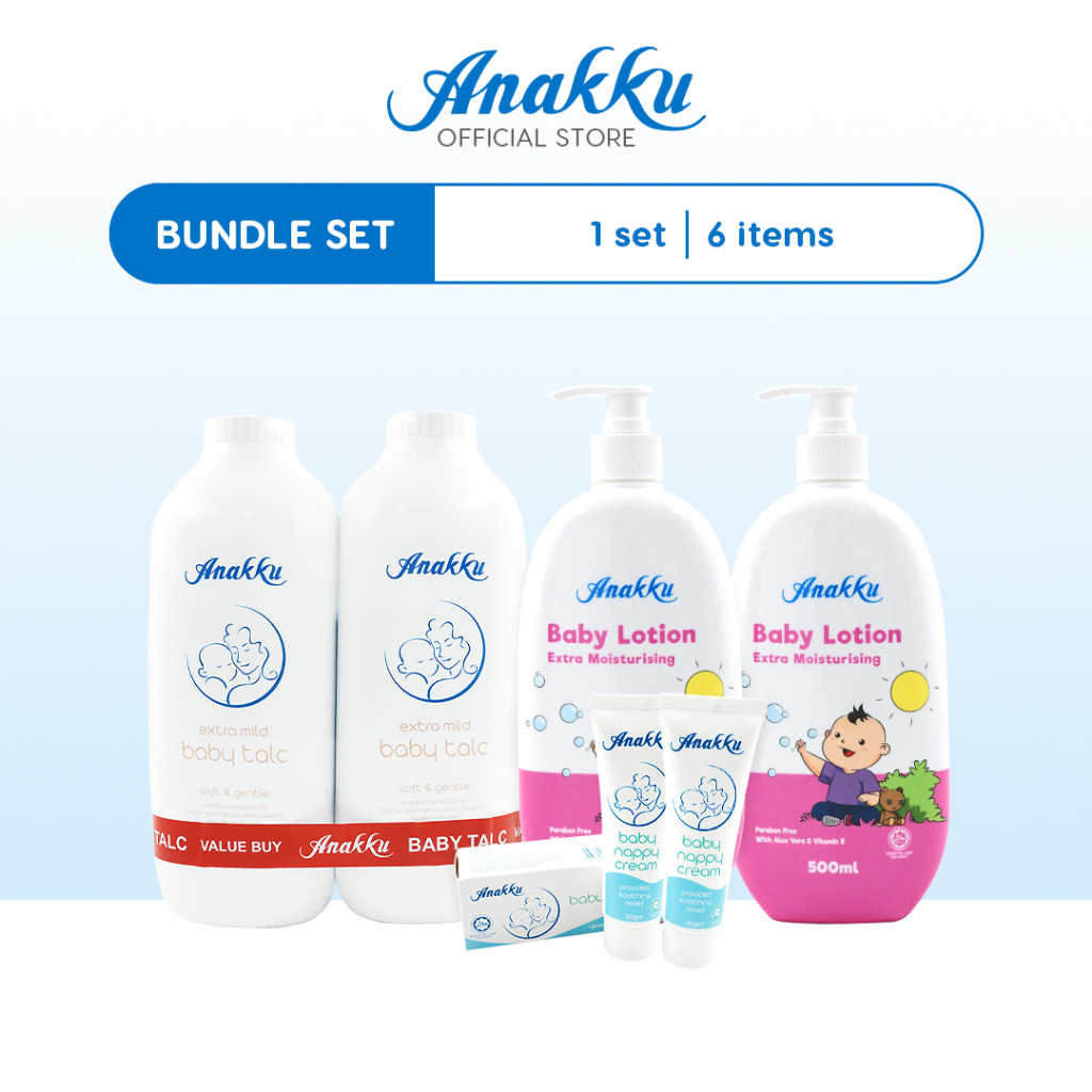[Exclusive Combo] Anakku Newborn Baby Skincare Bundle Packs Baby Talcum ...