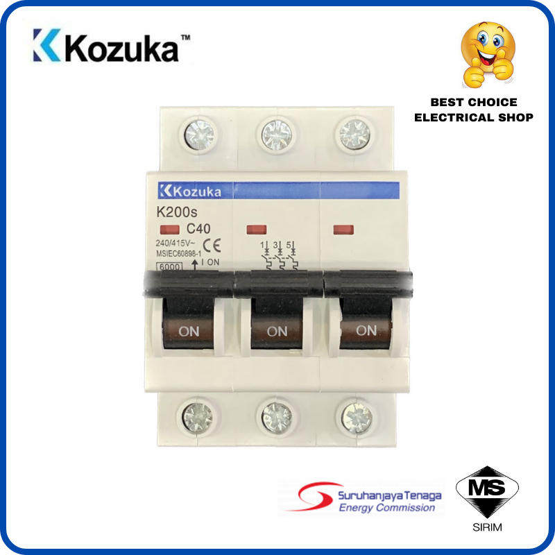 Kozuka 3 Pole MCB 20A/40A/63A (Sirim Approved) | Shopee Malaysia