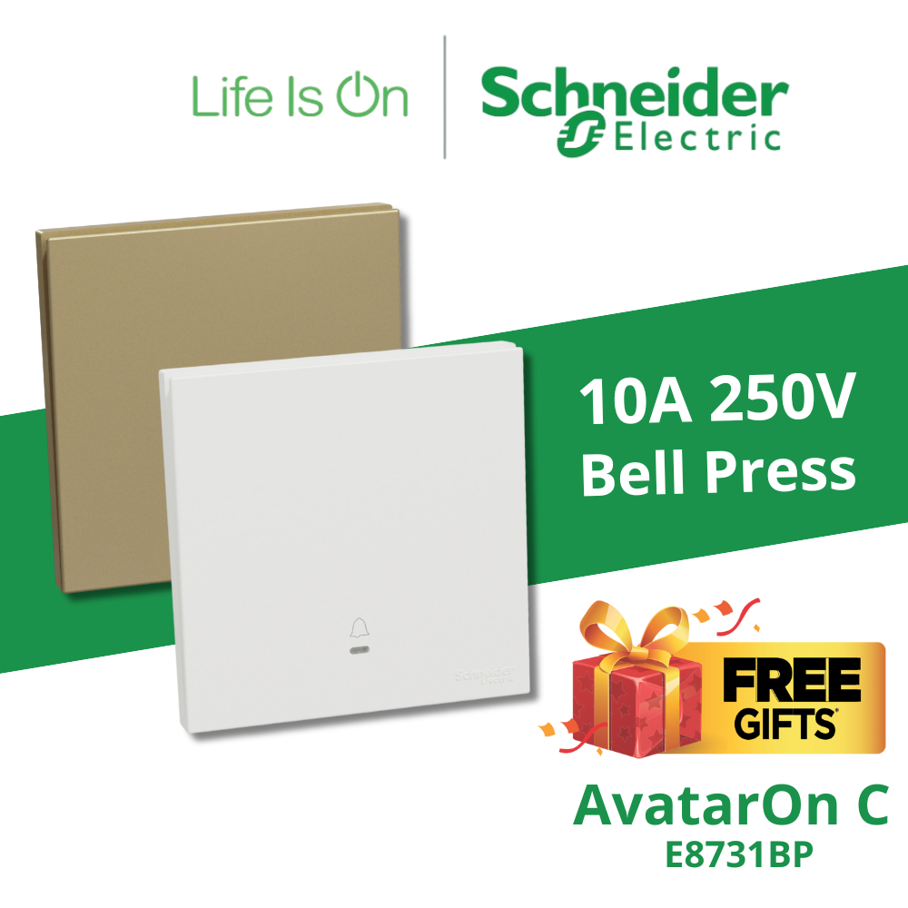 Schneider Electric AvatarOn C 1 Gang Bell Press Switch (10A/250V ...