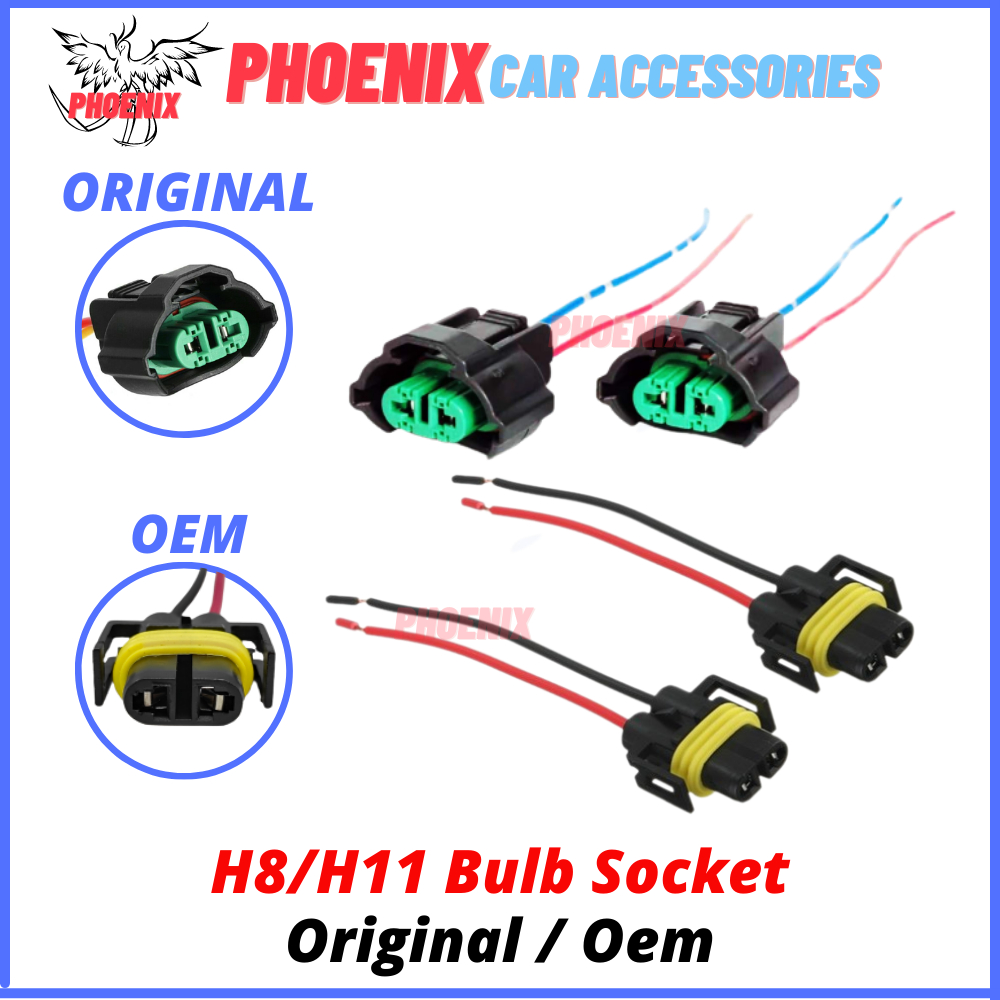 H8/ H11 2Pin Universal Original Oem Light Bulb Socket Holder Head Fog Bumper Lamp Cord Led ...