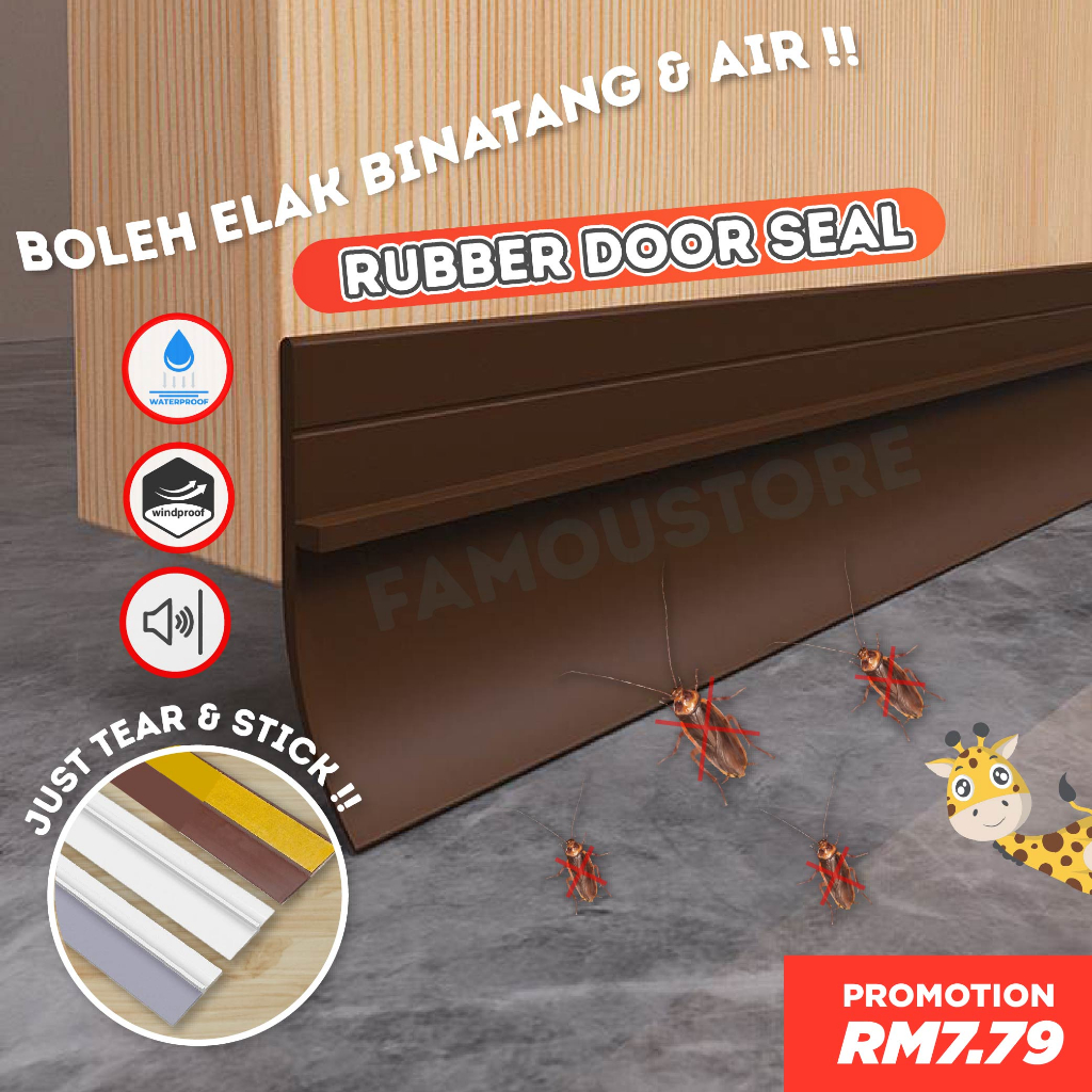 3M Adhesive Door Stopper Rubber Waterproof Sound Proof Door Block ...