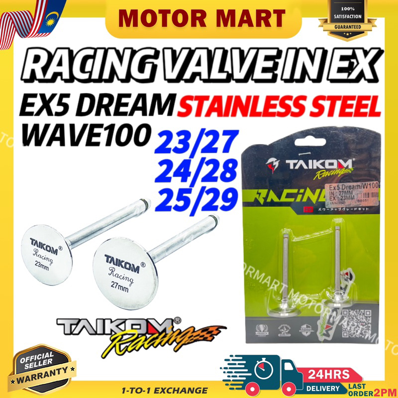 HONDA EX5 DREAM / WAVE100 RACING VALVE SET 23/27 24/28 25/29 TAIKOM ...
