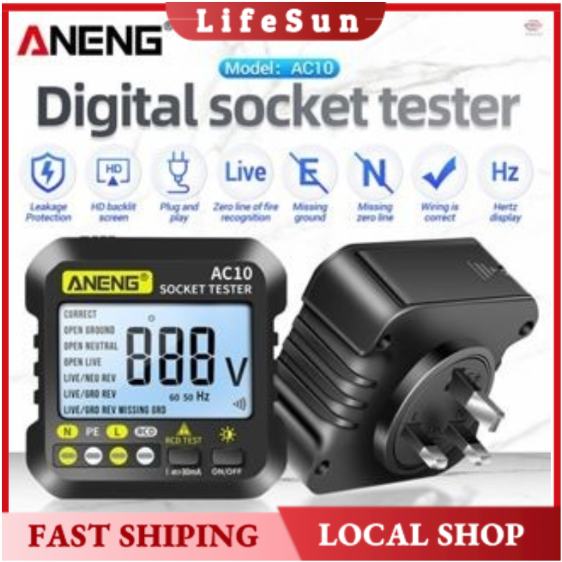 [LOCAL LIFE] ANENG AC10 Digital Socket Tester Detector Household Plug ...