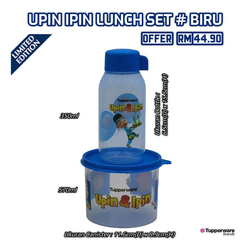 Tupperware upin ipin set biru | Shopee Malaysia