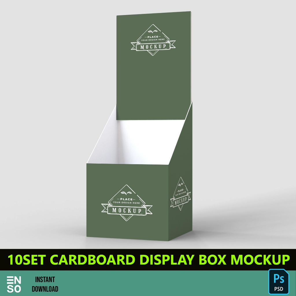 10-Set Cardboard Display Boxes Mockup | Editable PSD Design Mockup ...