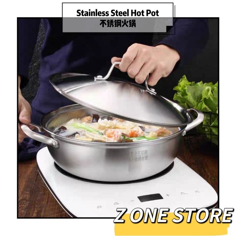 30cm/32cm High Quality SUS304 5Layer Stainless Steel Taiban Multi Purpose Hot Pot 304 ...