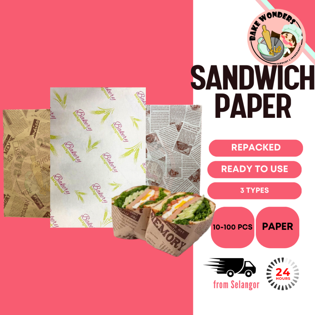 (10/50/100PCS) Sandwich Paper/Burger Paper/Sandwich Wrap/Grease Proof ...