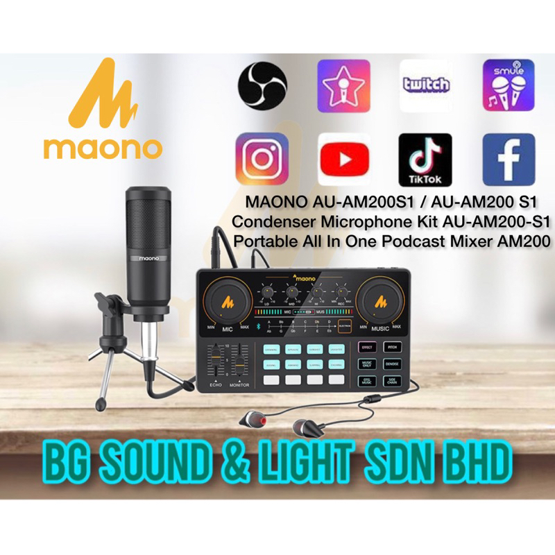 MAONO AU-AM200S1 / AU-AM200 S1 Condenser Microphone Kit AU-AM200-S1 ...