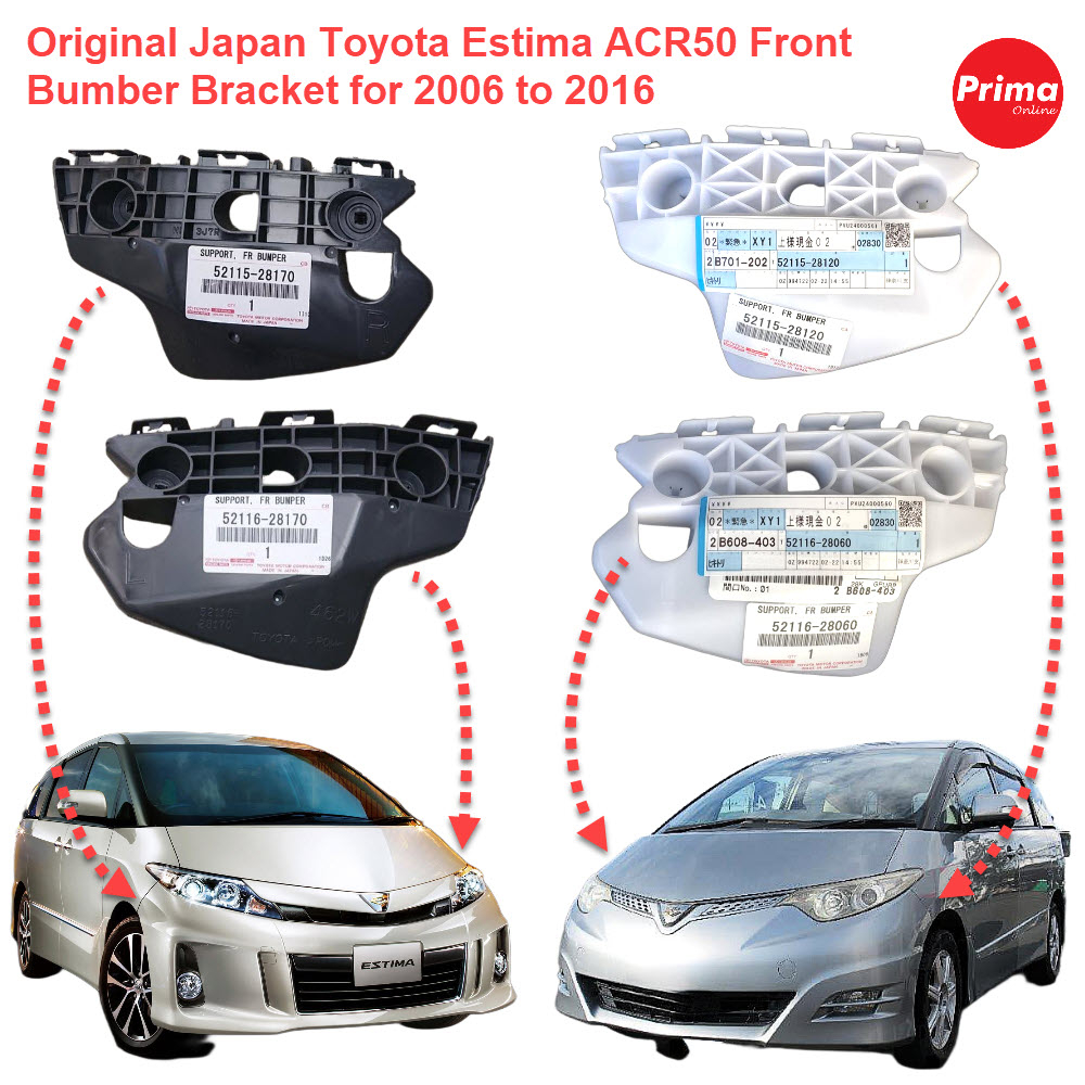 Original Toyota Estima ACR50 ACR55 2006-2016 Front Bumber Bracket RH/LH ...
