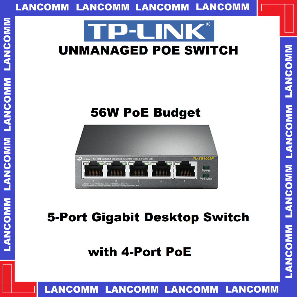TP-LINK TL-SG1005P 5-Port Gigabit Desktop Switch with 4-Port PoE | Shopee Malaysia