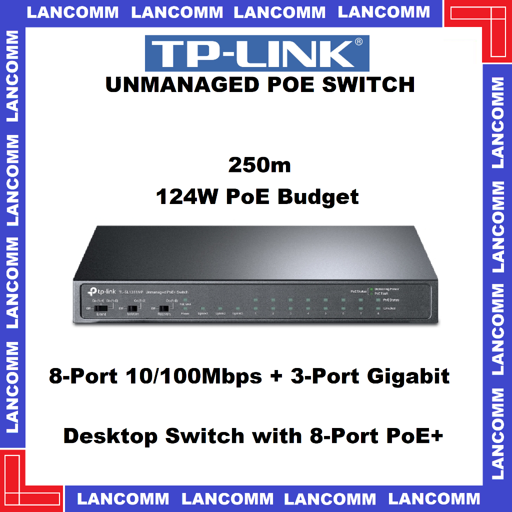 TP-LINK TL-SL1311MP 8-Port 10/100Mbps + 3-Port Gigabit Desktop Switch ...