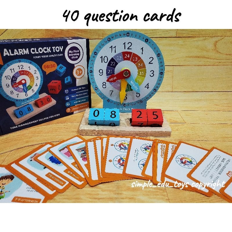 Wooden Clock Time Learning Clock Kids Educational Clock Learning Kit ...