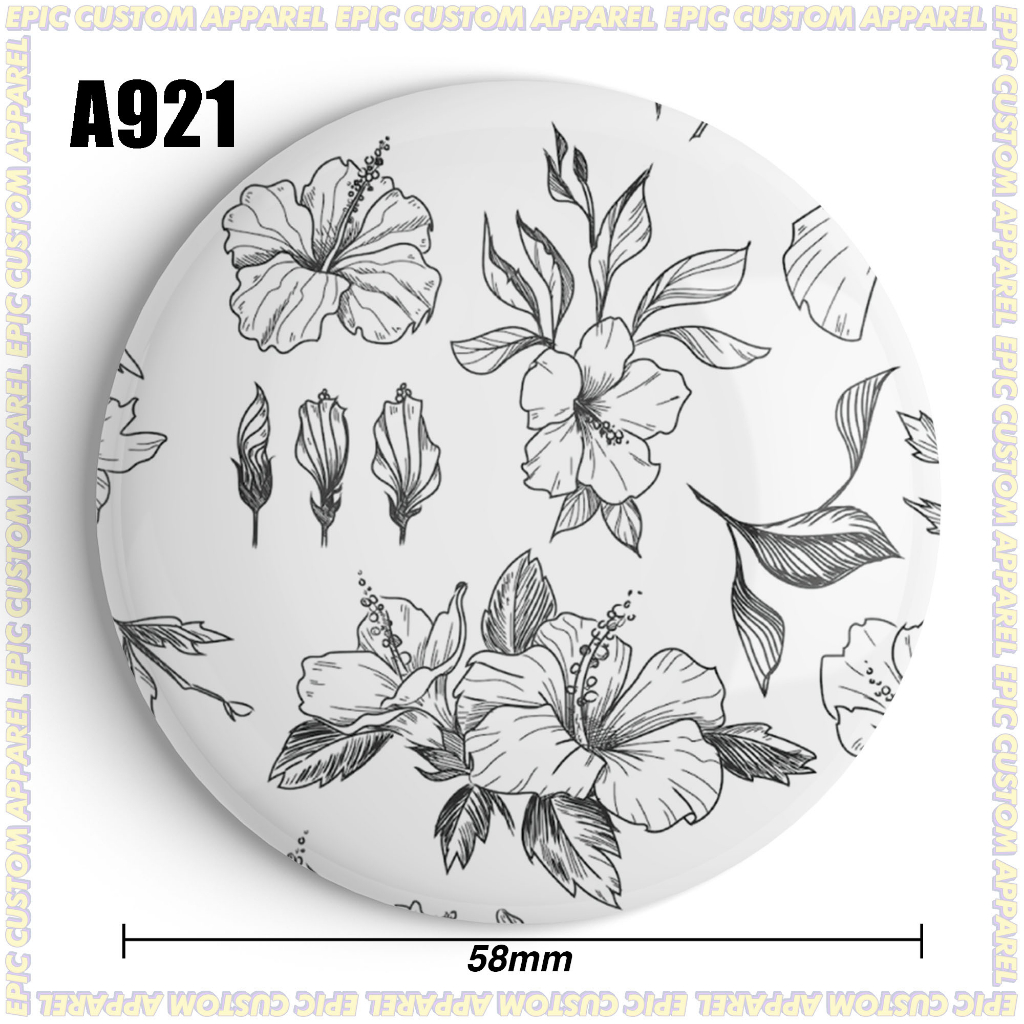 Hibiscus Wau Bulan Malaysia Malaysian Merdeka Designs 58mm Button Badge ...