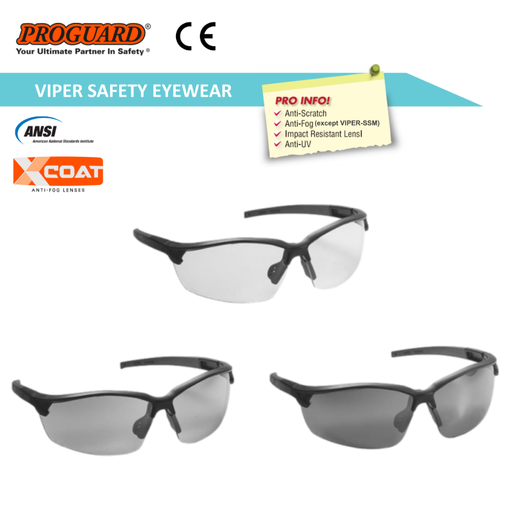 VIPER High UV Impact Resistant Men & Ladies Clear Smoke Cycling Safety ...