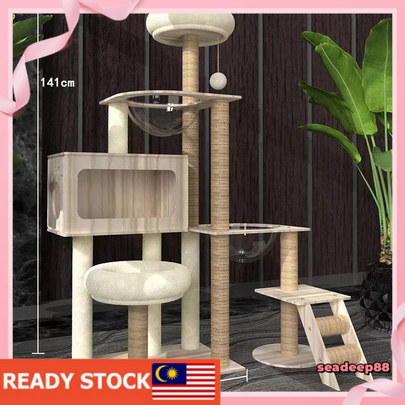 Luxury villa one space capsule cat climbing shelf cat paw column wooden ...
