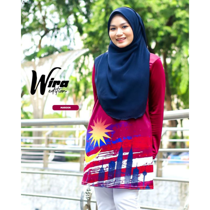 💥 WIRA EDITION DESIGN MERDEKA,TSHIRT MUSLIMAH LABUH JERSEY BY ...