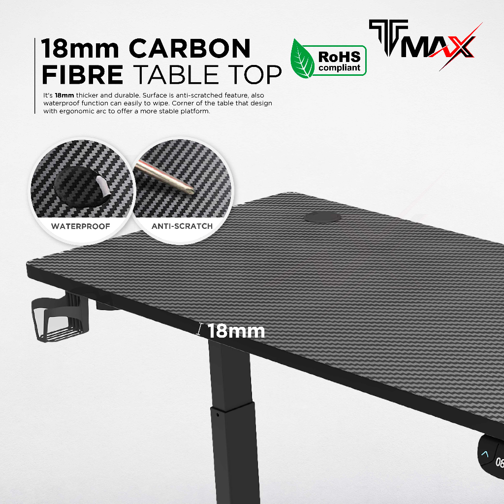 TMAX L140/160cm I-shape Standing Desk Smart Lifting Motorized Height ...