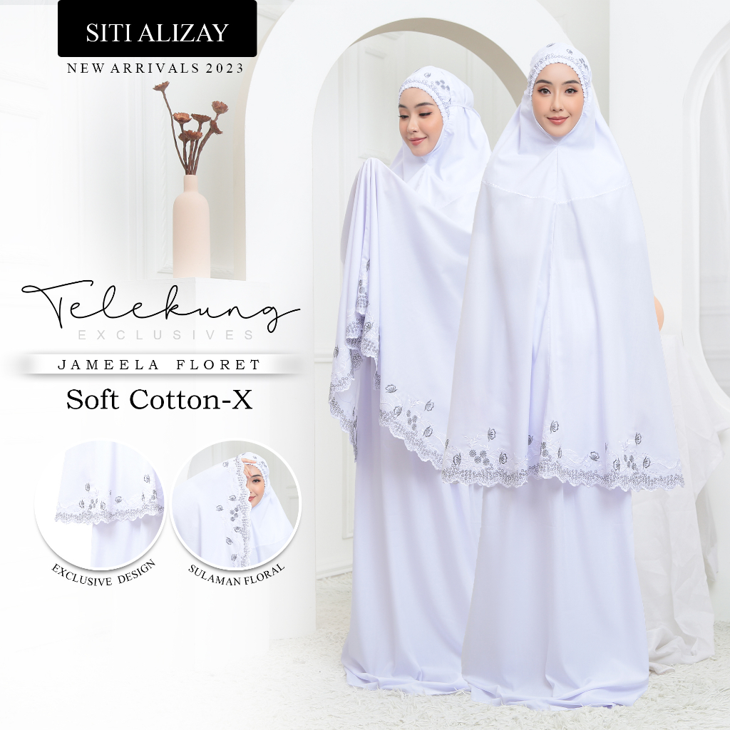Telekung Exclusive Jameela Floret Sulam Soft Cotton-x (Free Box + Wishcard) | Shopee Malaysia