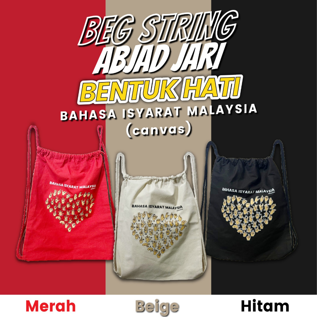 Beg String Bentuk Hati Abjad Jari | Shopee Malaysia
