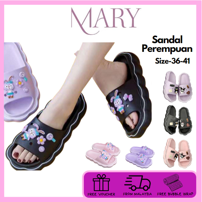 BCT-Women Cros Cute Candy Thick Cloud Design Summer Slipper/Selipar ...