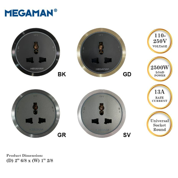 [sirim] Megaman Power Track Socket Switchreccesed Surface 60cm 80cm 100cm With Universal 13a