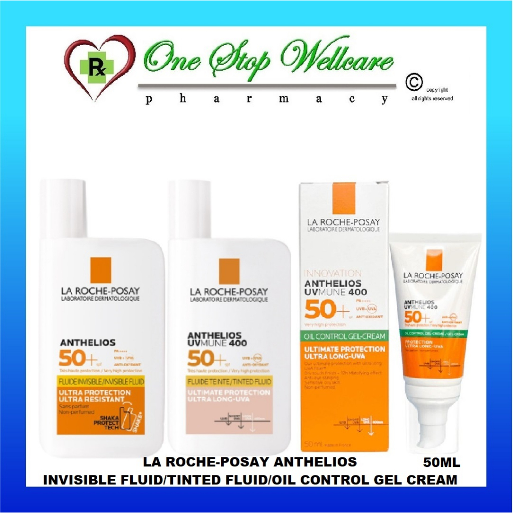 LA ROCHE-POSAY ANTHELIOS INVISIBLE FLUID UVB+UVA 50+ / TINTED FLUID / OIL CONTROL GEL-CREAM 50ML ...