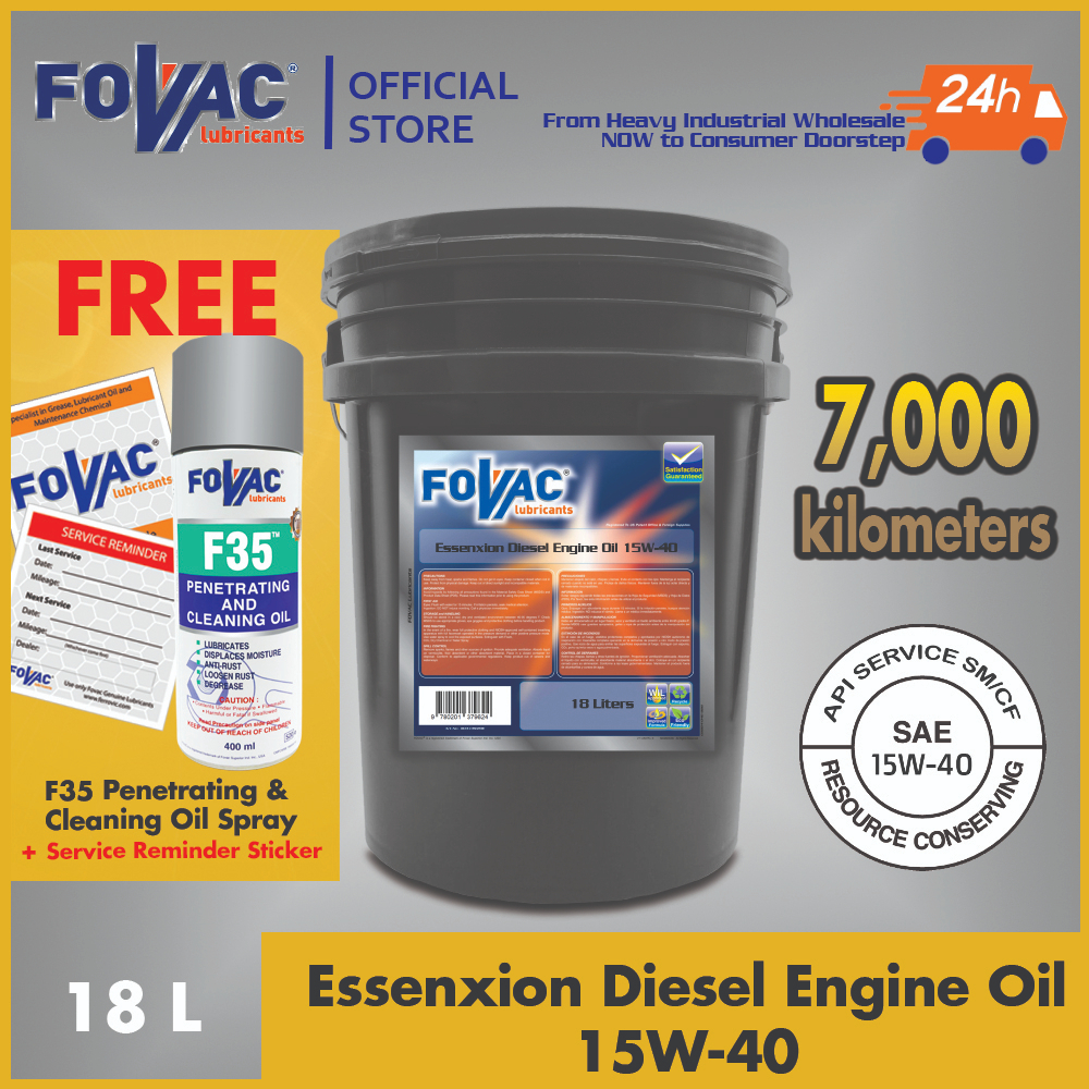 FOVAC Essenxion Diesel Engine Oil 15W-40 - 18Liters | Shopee Malaysia