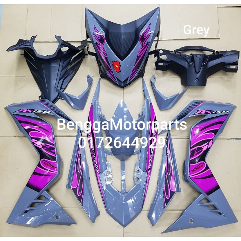 Rs150 Cover Set Custom V1/V2/V3 Grey Api | Shopee Malaysia